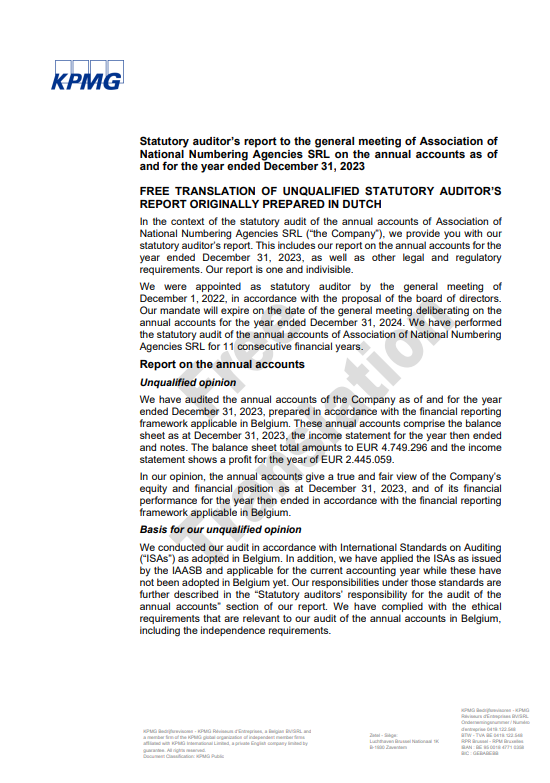 Statutory auditor’s report 2023 English - ANNA